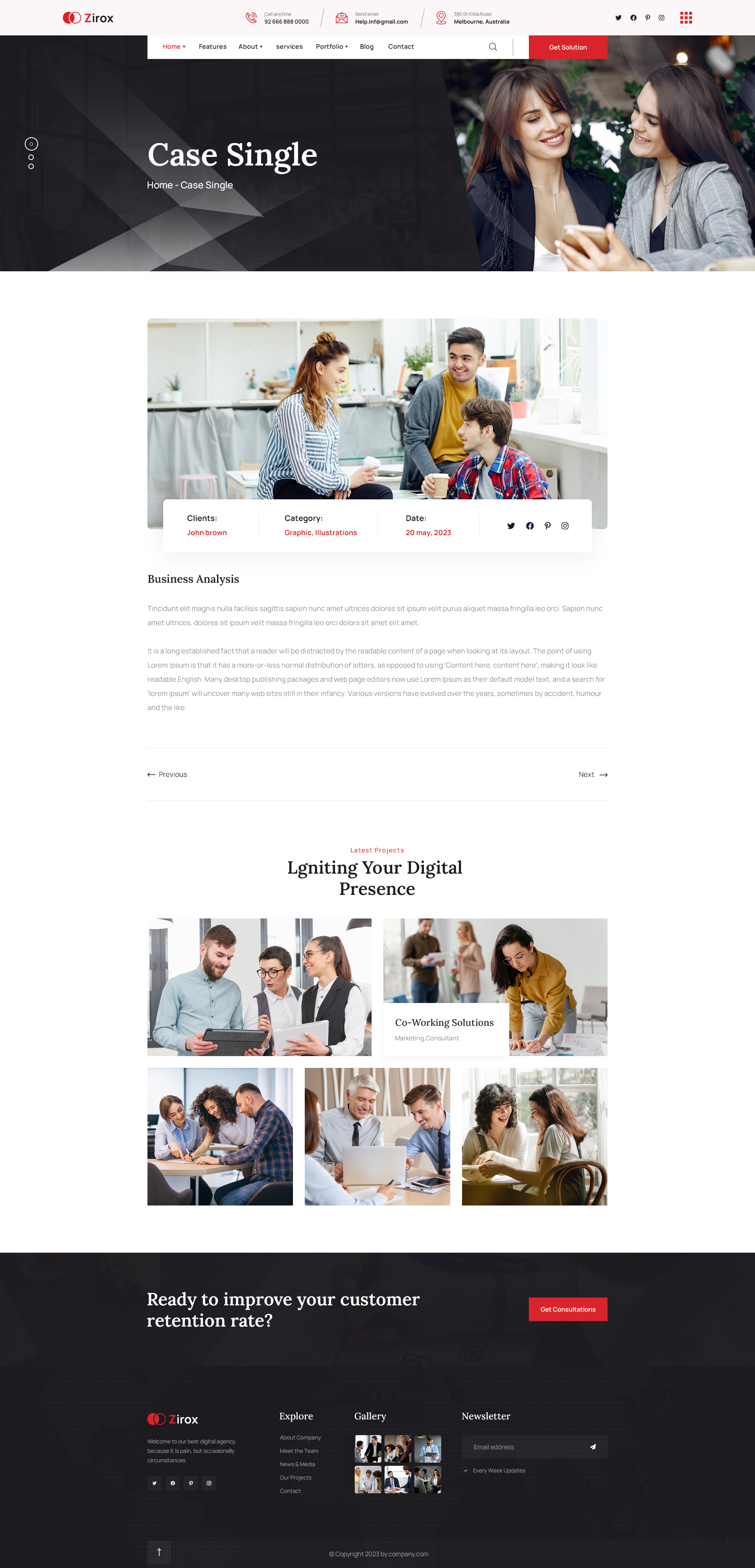 Zirox - Creative Digital Agency Xd Template by WebBmasda | ThemeForest